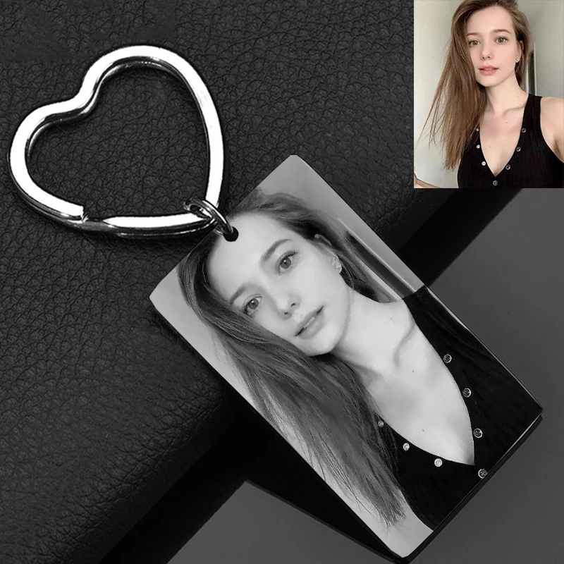 Key Chain Stainless Steel Customized Keychain Engrave Photo Text Name ...