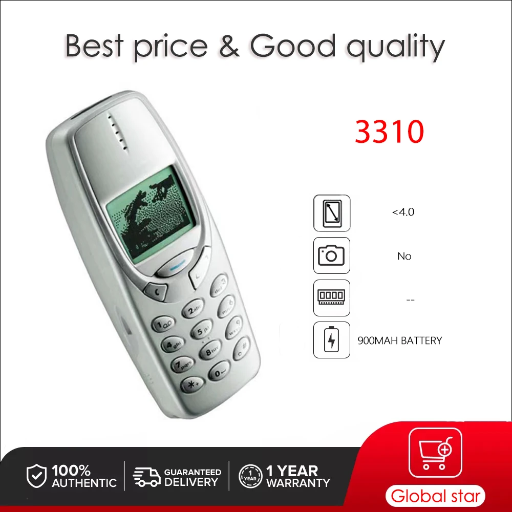 Original Unlocked 3310 GSM 900/ 1800 Mobile Phone Russian Arabic Hebrew ...