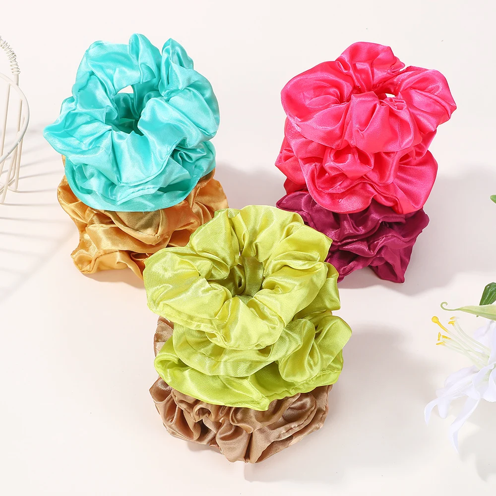 40Pcs random color elastic scrunchies womens low ponytail hold headband ...