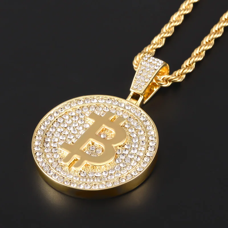 Men-Hip-Hop-Bitcoin-Pendant-Necklace-with-4mm-Zircon-Tennis-Chain-Iced ...