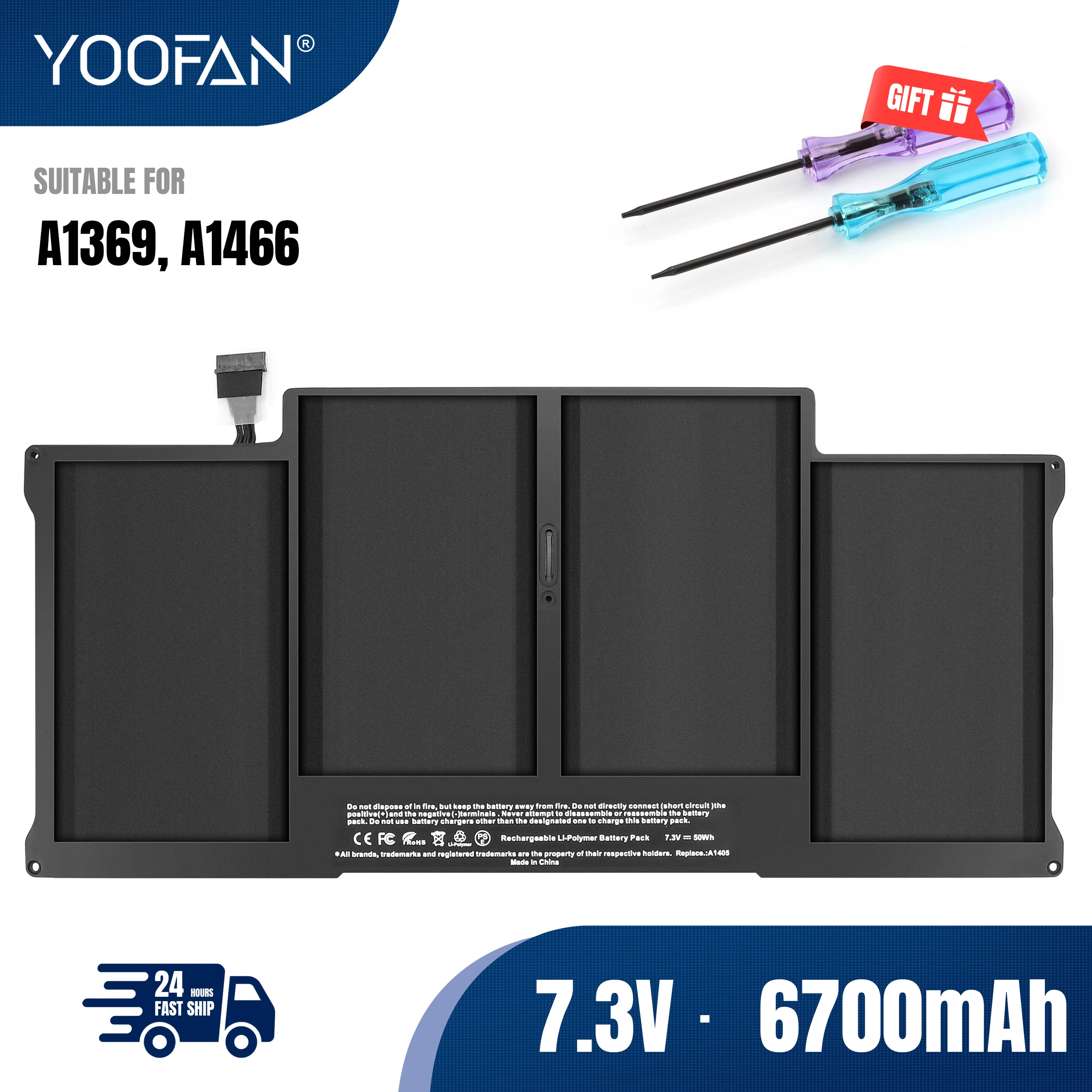 YOOFAN-A1405-Laptop-Battery-7-3V-6700mAh-For-Apple-Macbook-Air-13-Inch ...