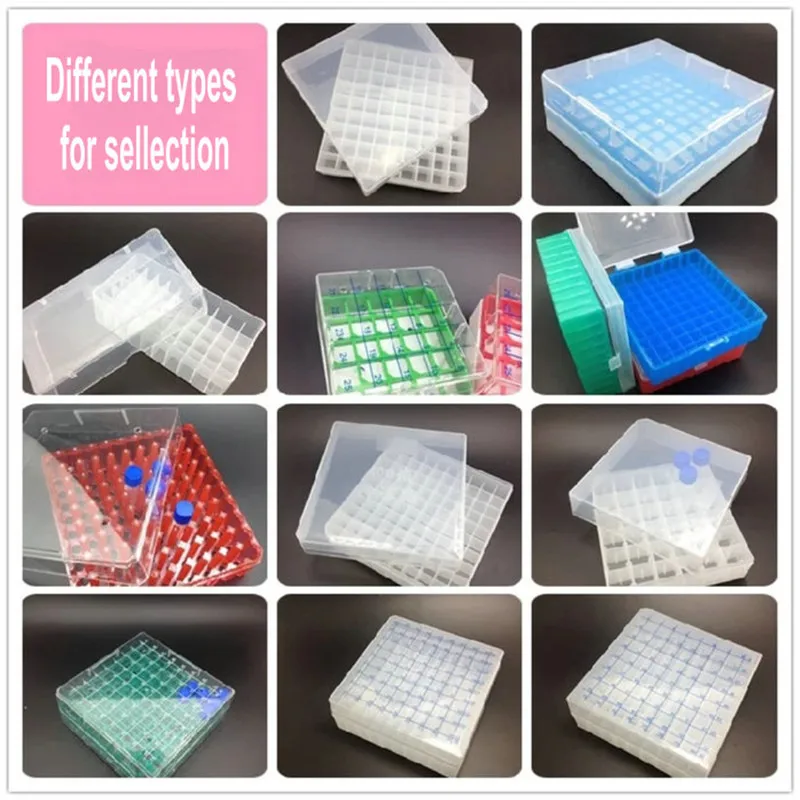 Plastic Frozen Tube Box 25/36/50/81/100 Vents Cryo Tube Storage Box ...