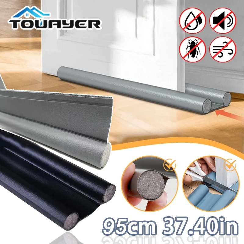 Bilateral-Door-Bottom-Sealing-Strip-Waterproof-Leather-Soundproof-Foam ...