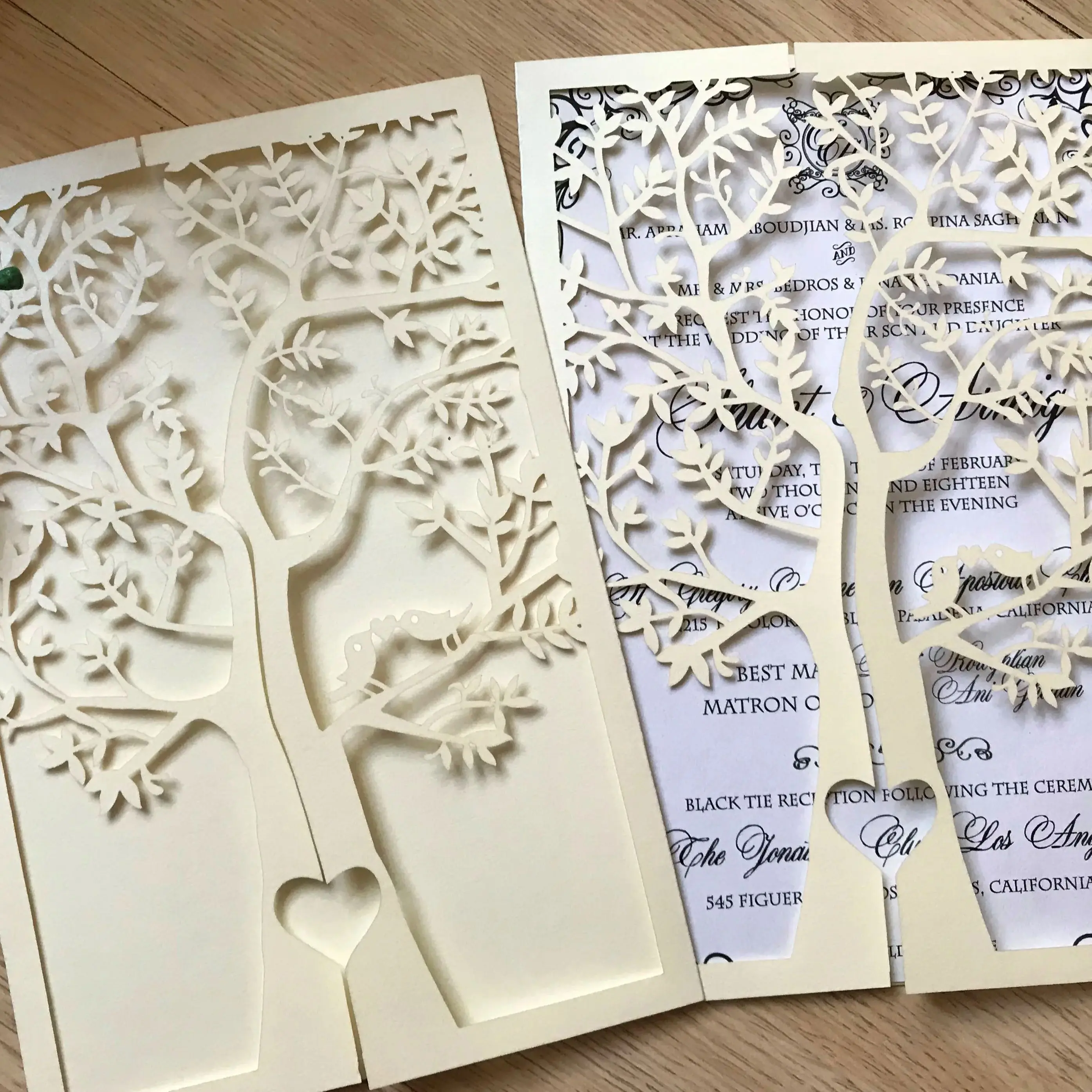 Laser Cut Tree Invitation