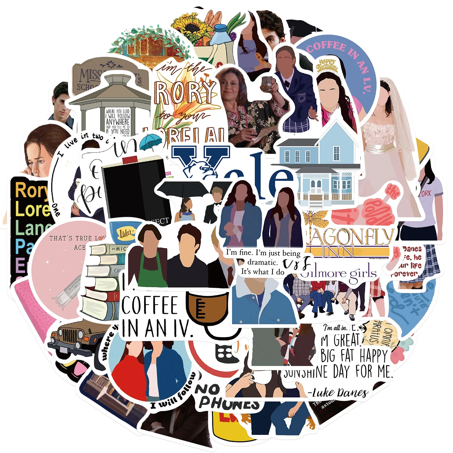 10-30-50Pcs-TV-play-Gilmore-Girls-Stickers-For-Suitcase-Skateboard ...