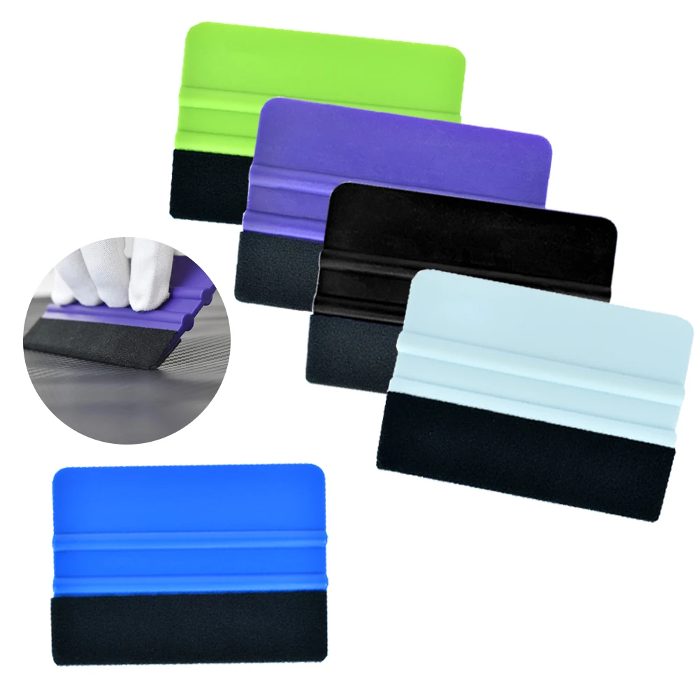 1pc Car Window Cleaning Squeegee Felt Edge Scraper Vinyl Wrapping Tint ...