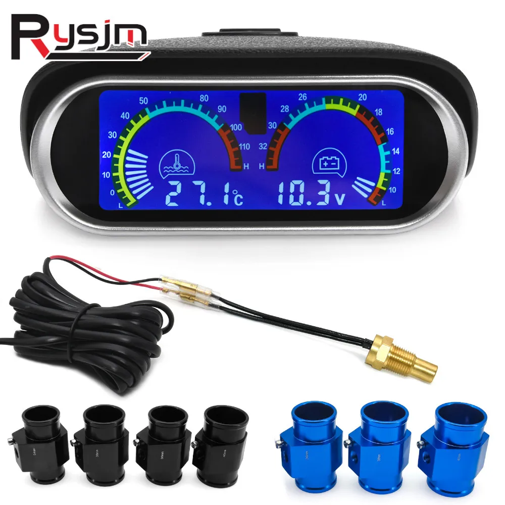 Digital-Horizontal-2-in-1-LCD-Water-Temp-Temperature-Voltmeter-Volt ...