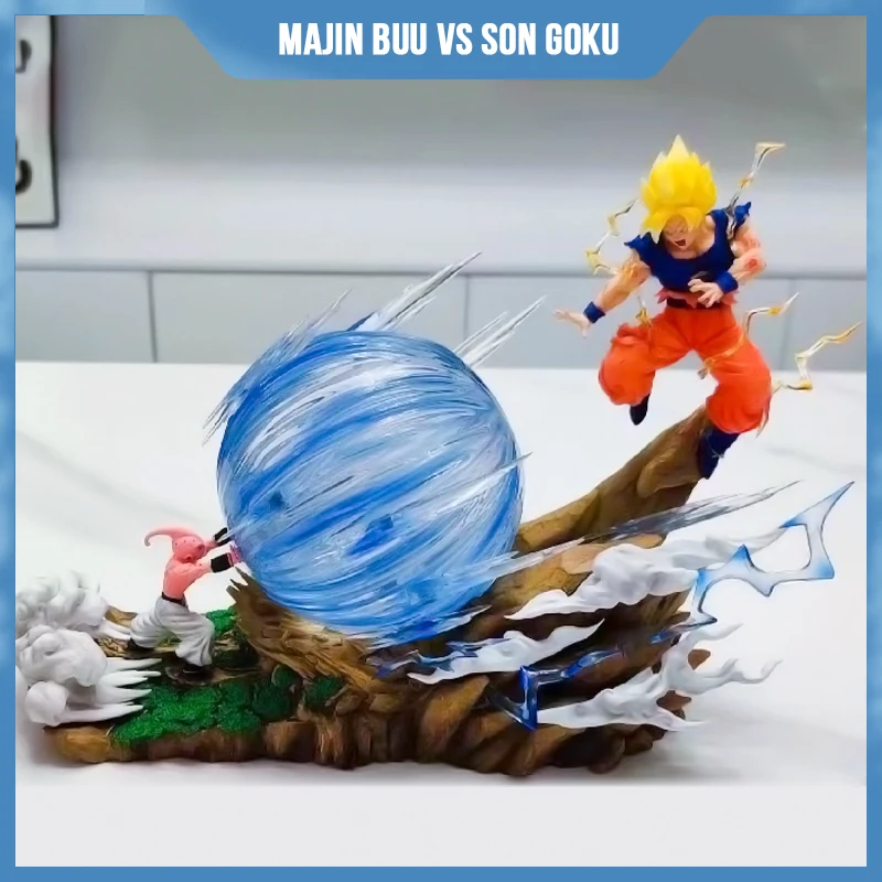 Figuras de acción de Dragon Ball Z, estatua de Majin Buu Vs Son Goku ...