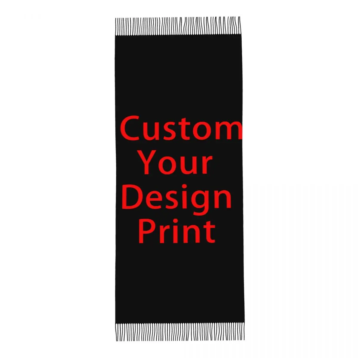 Customized Print Custom Your Design Scarf Women Men Winter Warm Scarves ...
