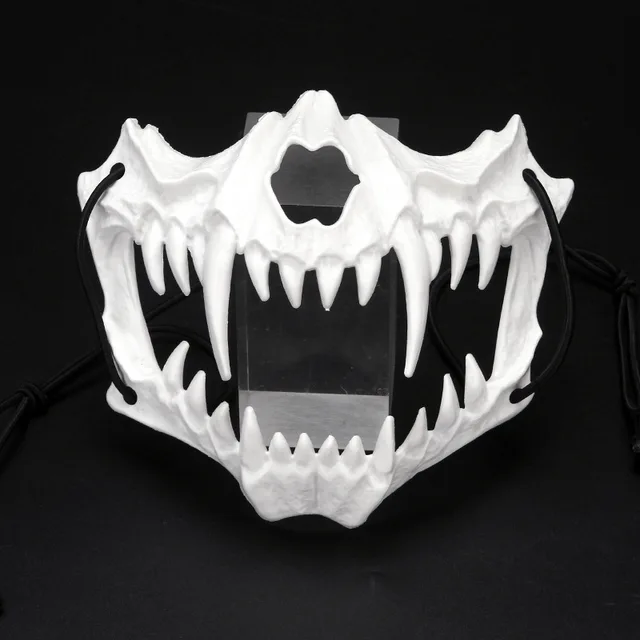 Skull Party Mask Demon Werewolf Tigers Half Face Cover Halloween Dance ...