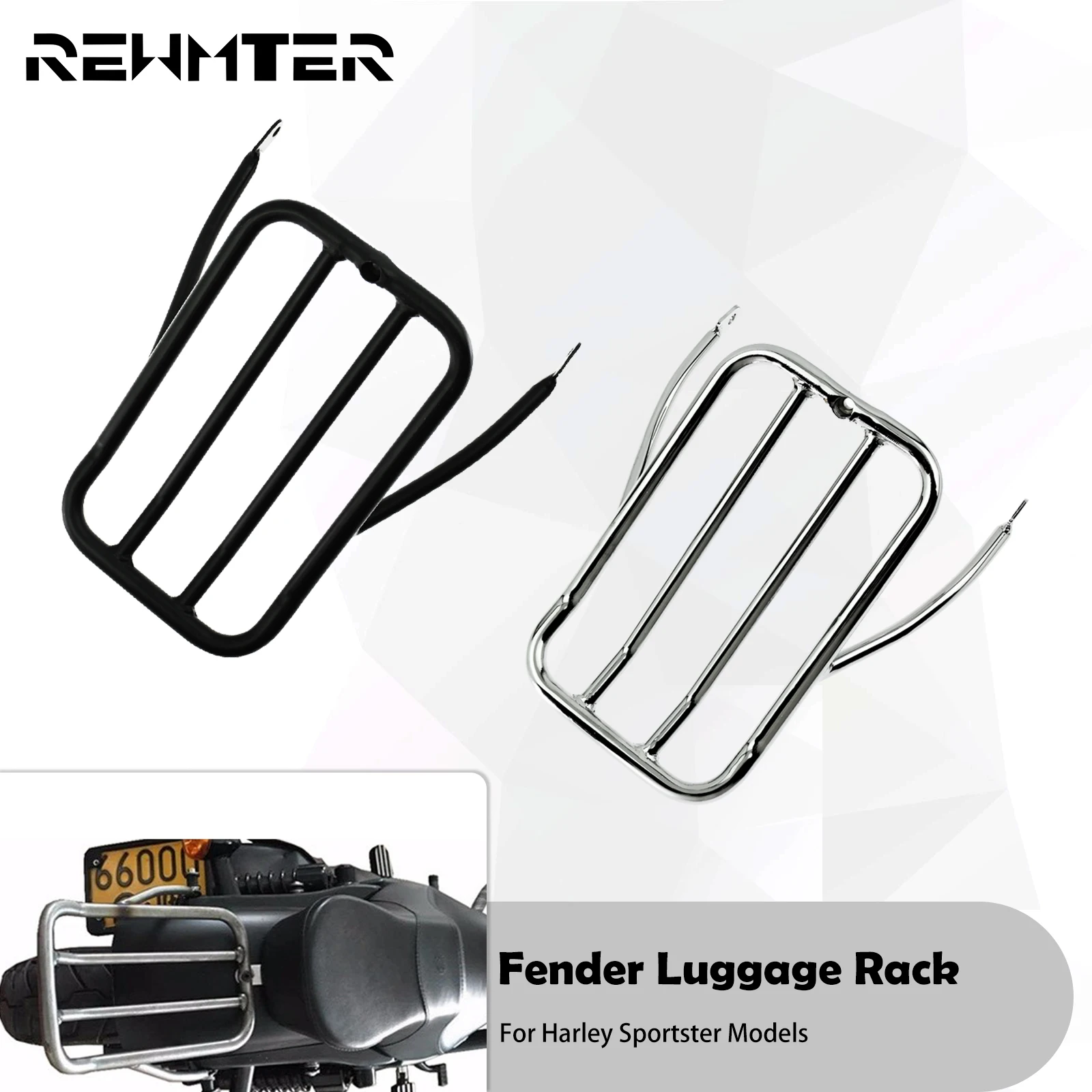 Motorcycle-Rear-Fender-Luggage-Rack-Support-Shelf-Solo-Seat-Black ...
