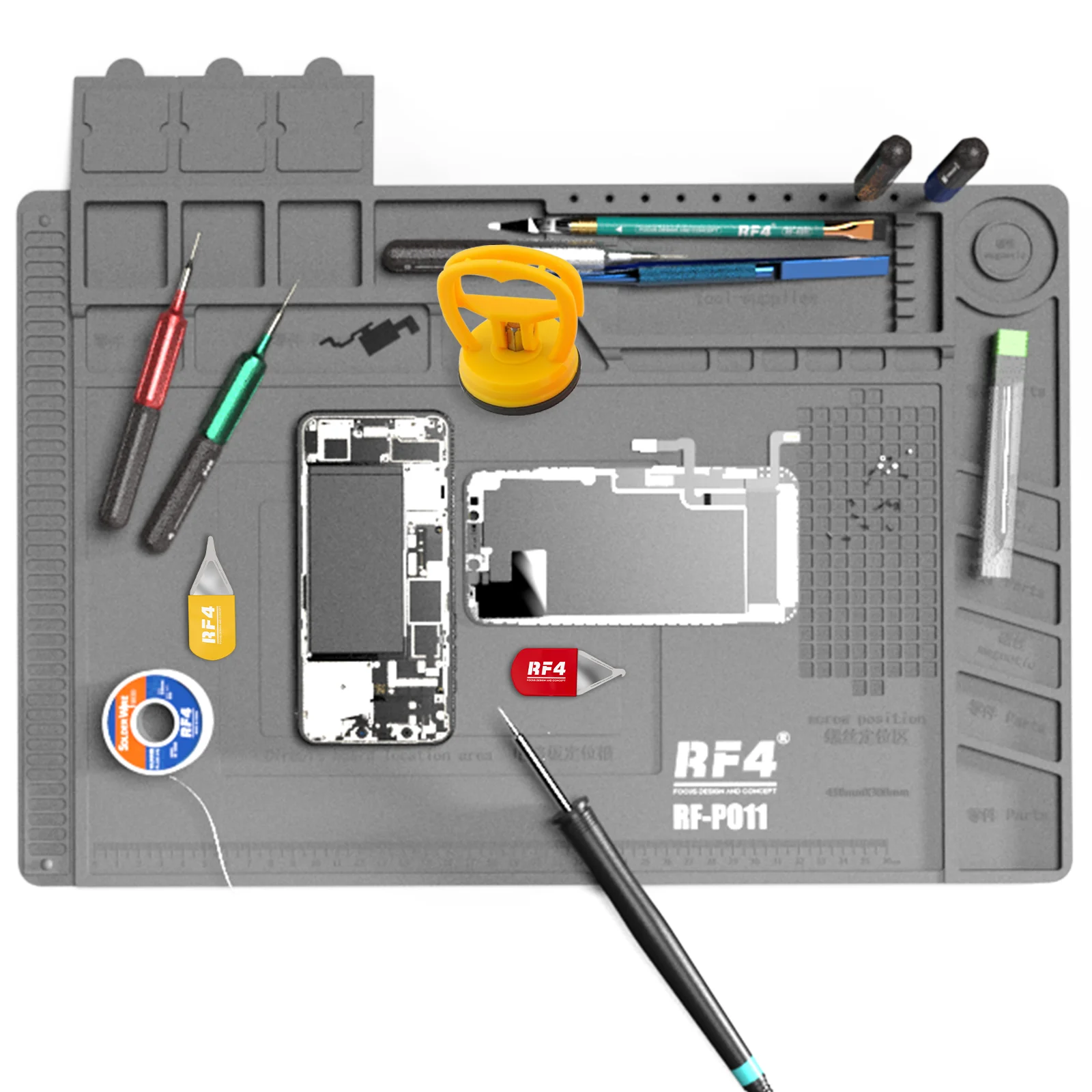 RF4 ESD Wärmedämmung Löten Matte Computer Telefon Reparatur Tool Kit Arbeits Silikon Reparatur ...