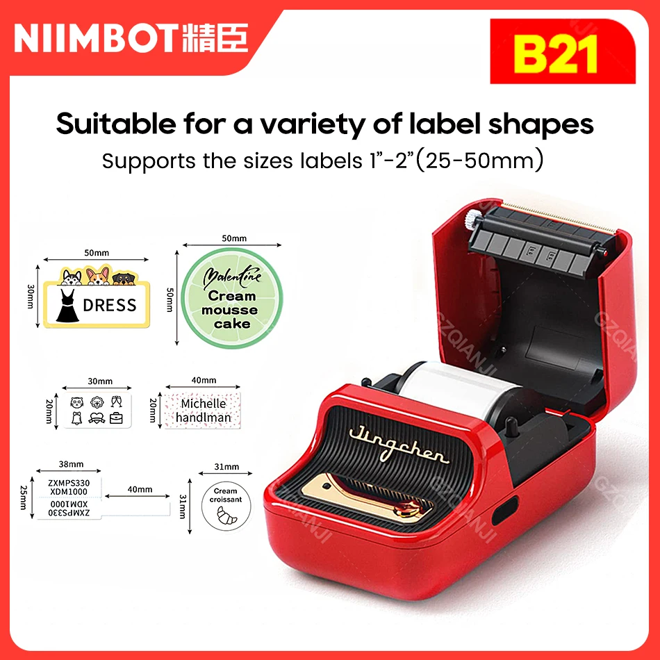 Niimbot-B21-Thermal-Adhesive-Label-Printer-Mini-Printer-Portable-Name ...