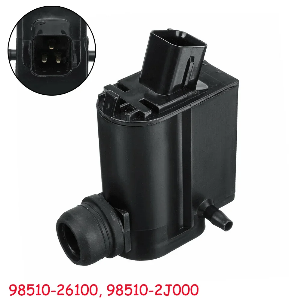 Motor-Washer-Pump-Black-Front-Rear-Windscreen-Plastic-12V-For-Kia ...