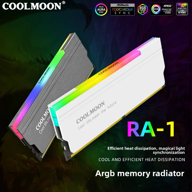Coolmoon argb ram dissipador de calor rgb cooler de memória para ...