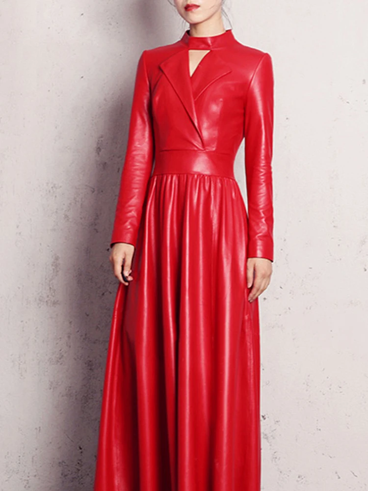 Dresse Red Leather Dress