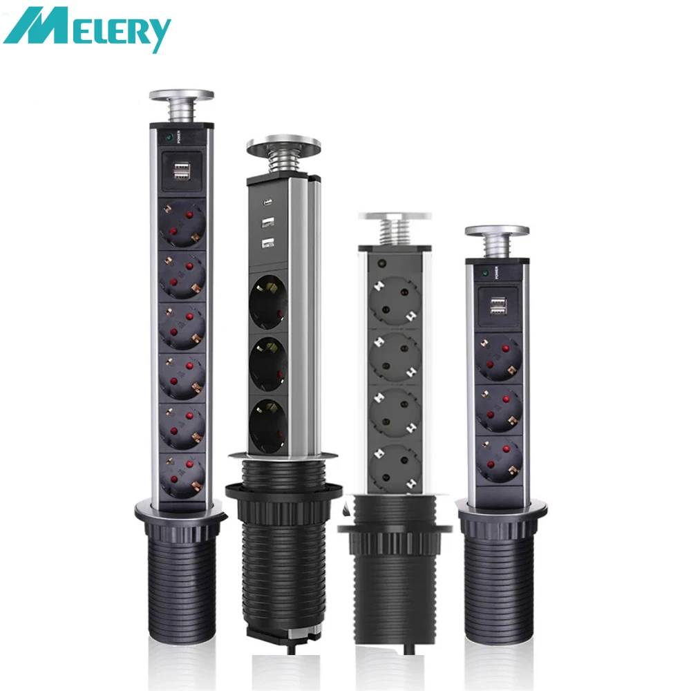 Melery-Table-Socket-Pop-Up-Pull-Power-Point-Germany-Socket-Type-C-USB ...