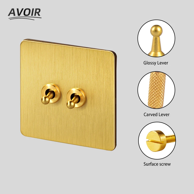 Avoir Brass Toggle Switch Gold Toggle Switch Ppanel Fan Dimmer Wall ...