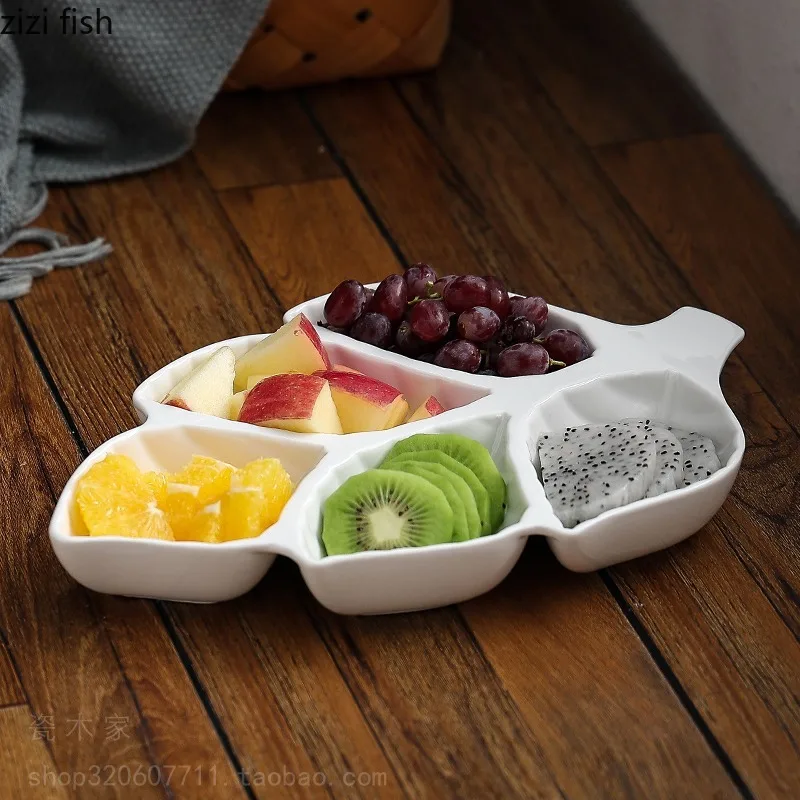 Creative-Leaf-Shaped-Ceramic-Fruit-Plate-Living-Room-Snack-Plate-Nut ...