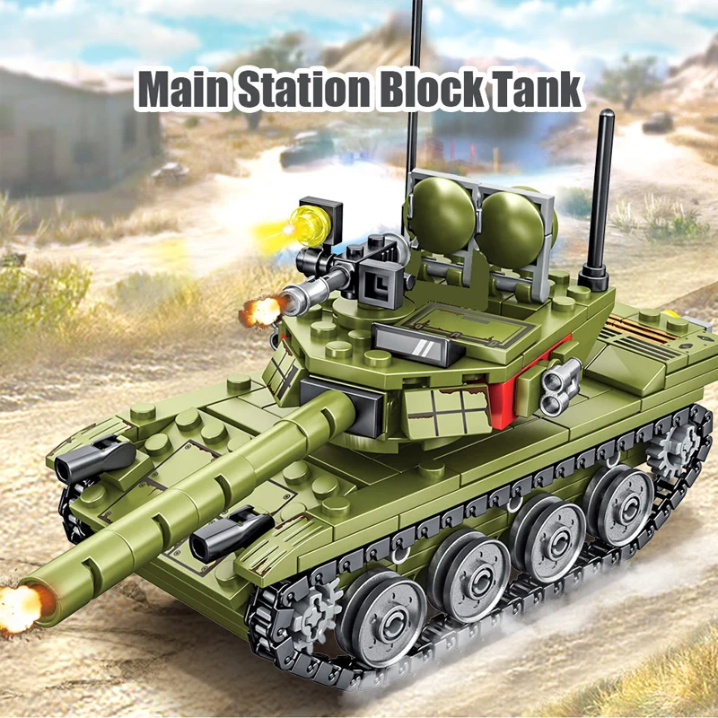 336pcs-Military-85-Main-Battle-Tank-Building-Blocks-WW2-Army-Soldier ...