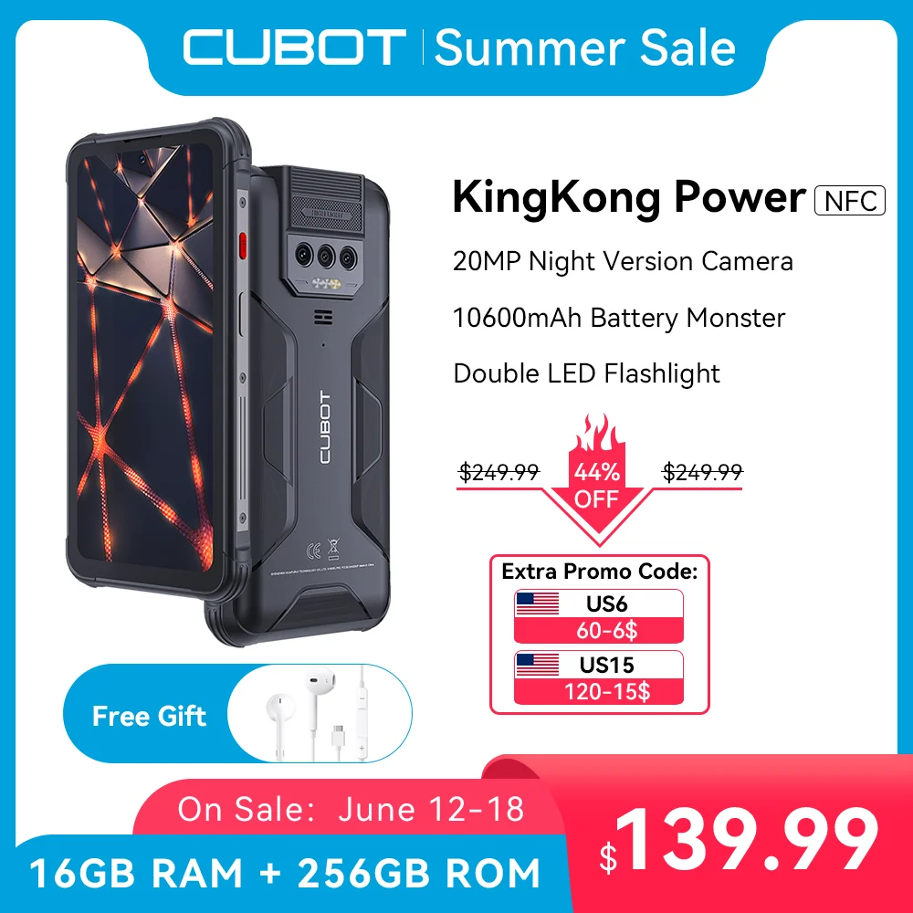 Cubot KingKong Power, wodoodporny wytrzymały smartfon z systemem ...