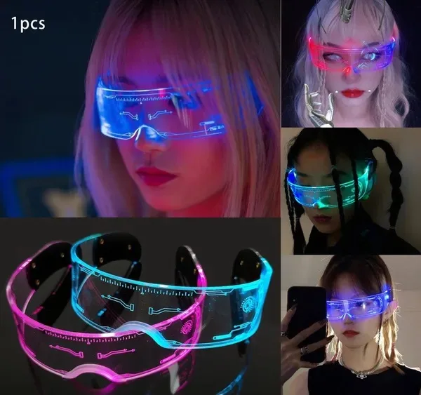 Christmas-Glow-Sunglasses-LED-Visor-Glasses-7-Colors-Futuristic-Glasses ...