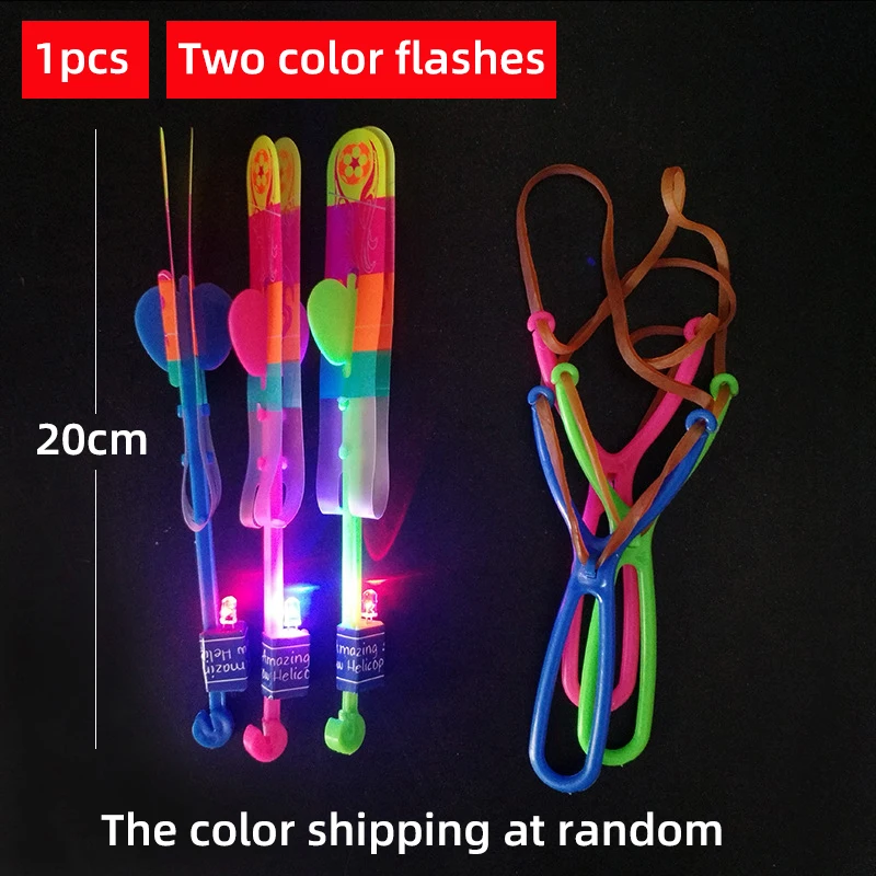 LED Slingshot Rocket Bamboo Dragonfly Parachute Light Shooting Catapult ...