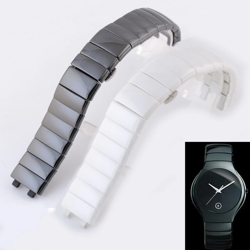 High-Quality-Ceramic-Watch-Strap-For-Rado-Genuine-Series-Black-And ...