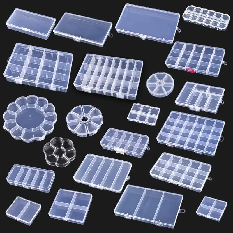 Transparent-Jewelry-Box-Organizer-Plastic-Storage-Case-Adjustable ...