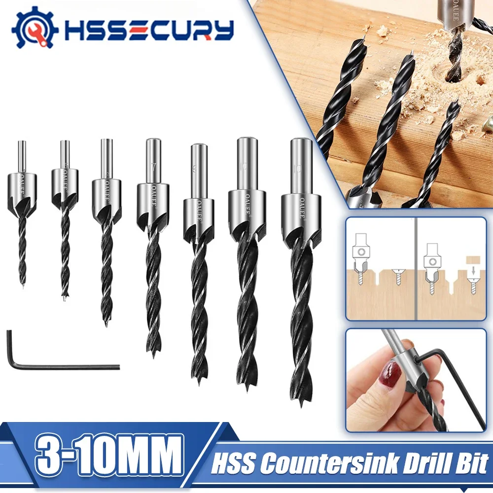 Countersink-Drill-Bit-Set-High-Speed-Steel-For-Wood-Chamfer-Boring ...