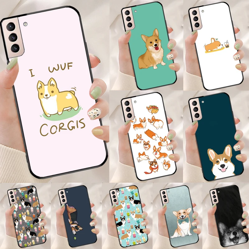 Corgi and Bubble Tea Funda Case For Samsung Galaxy S25 Ultra S9 S10 S20 ...