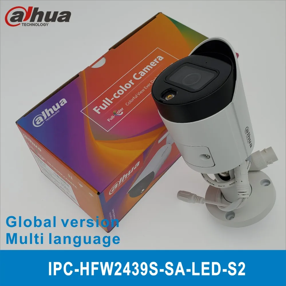 Free shipping Dahua IPC-HFW2439S-SA-LED-S2 4MP Built-in Mic IP Camera 24 Hours Full color IP67 ...