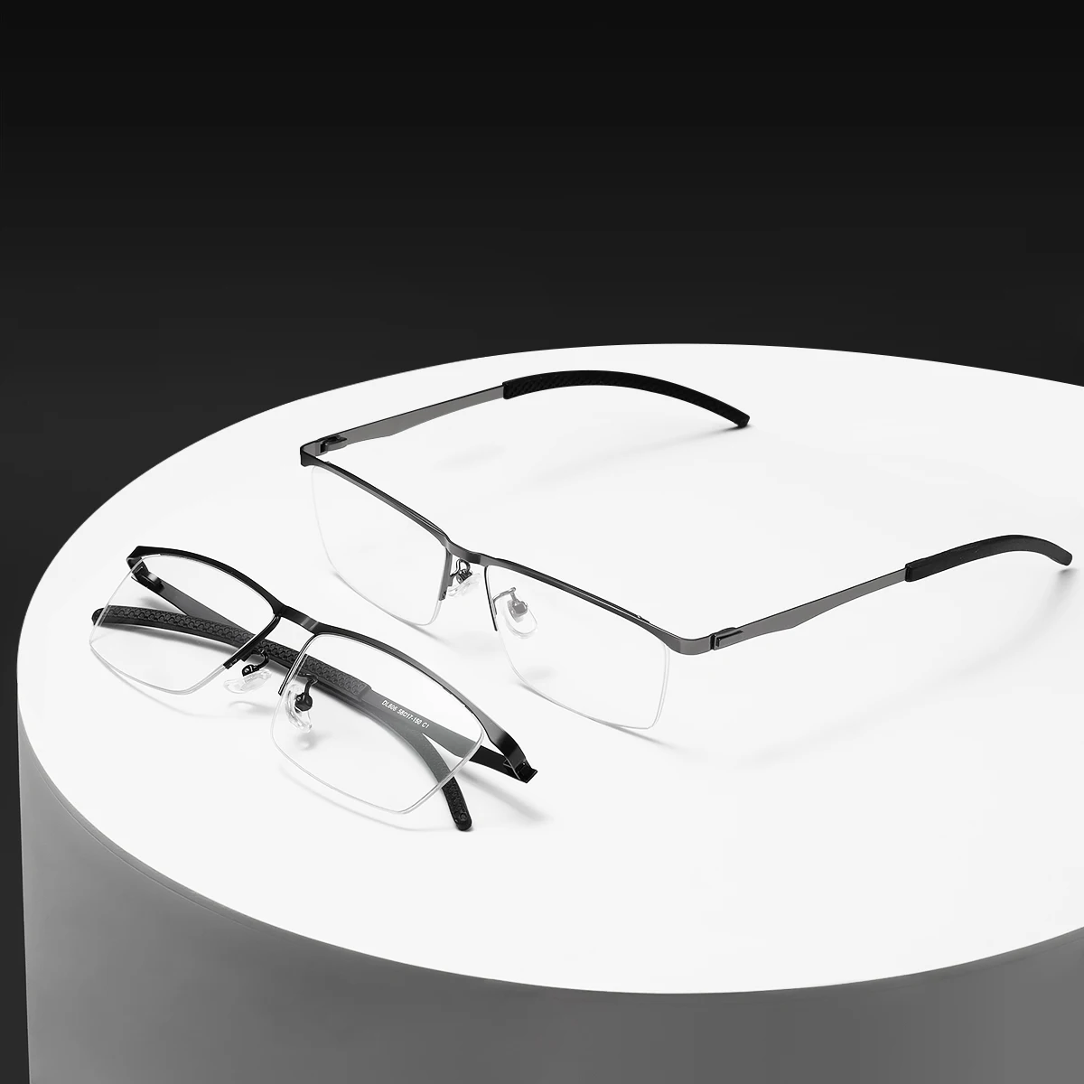 Men Business BrowLine Rectangle Metal Half Rim Big Eyeglasses Frame ...