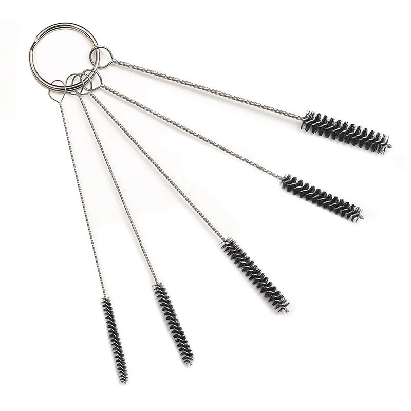 5Pcs-Set-Stainless-Steel-Nylon-Cleaning-Brush-For-Weed-Pipe-Clean-Glass ...