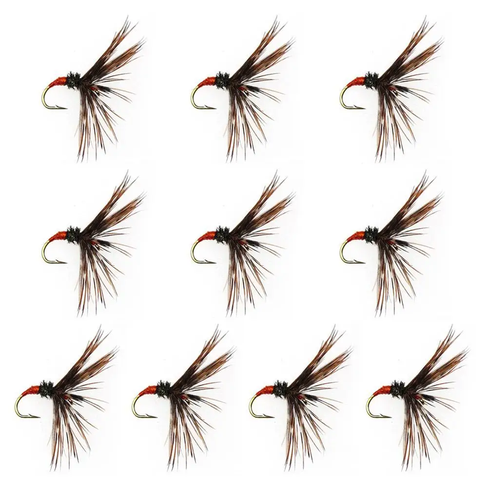 10pcs-Tenkara-Flies-Kebari-Reverse-Hackle-Dry-Fly-Barbed-Hook-Salmon ...