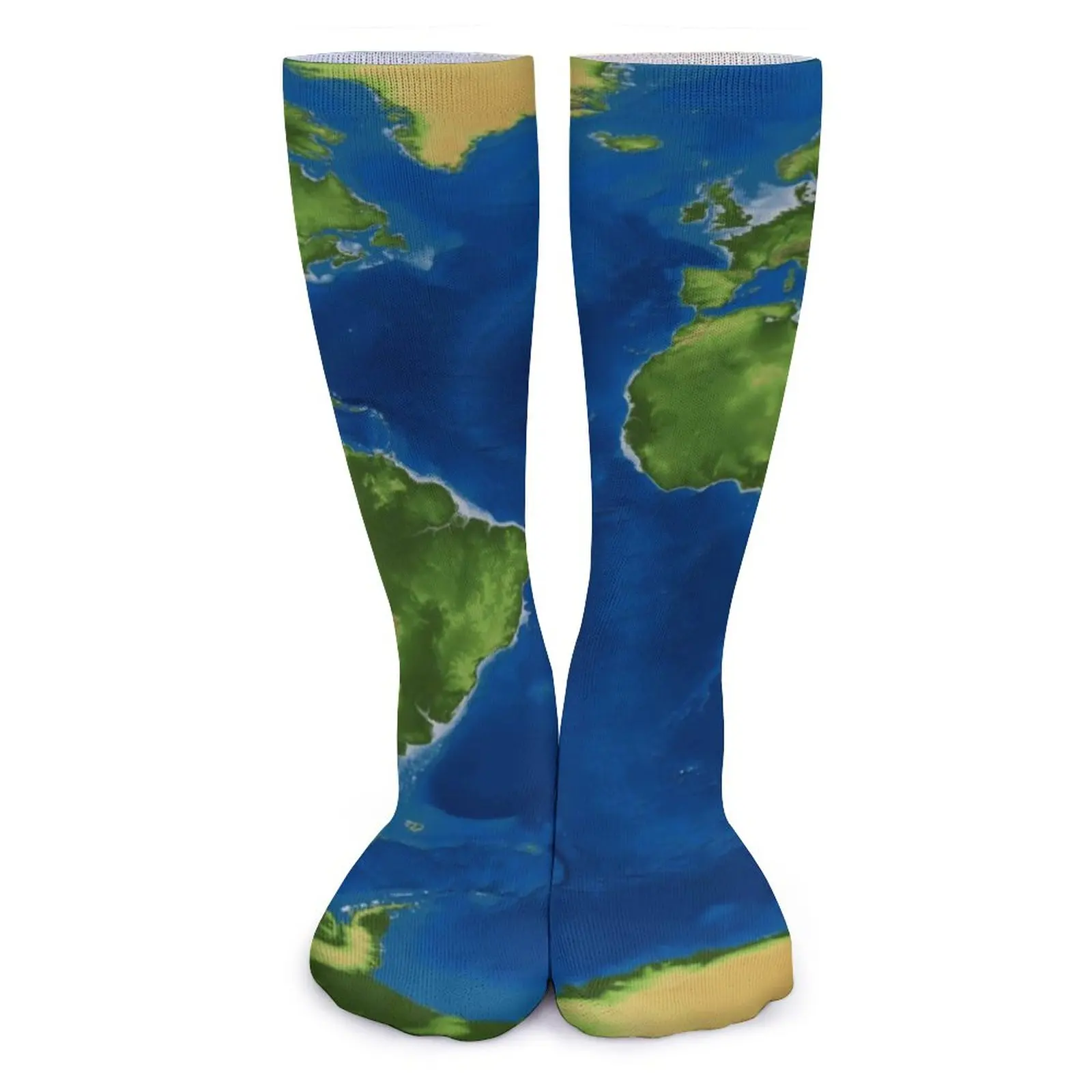 Green-Earth-Map-Socks-Map-of-The-World-Novelty-Stockings-Autumn-Anti ...