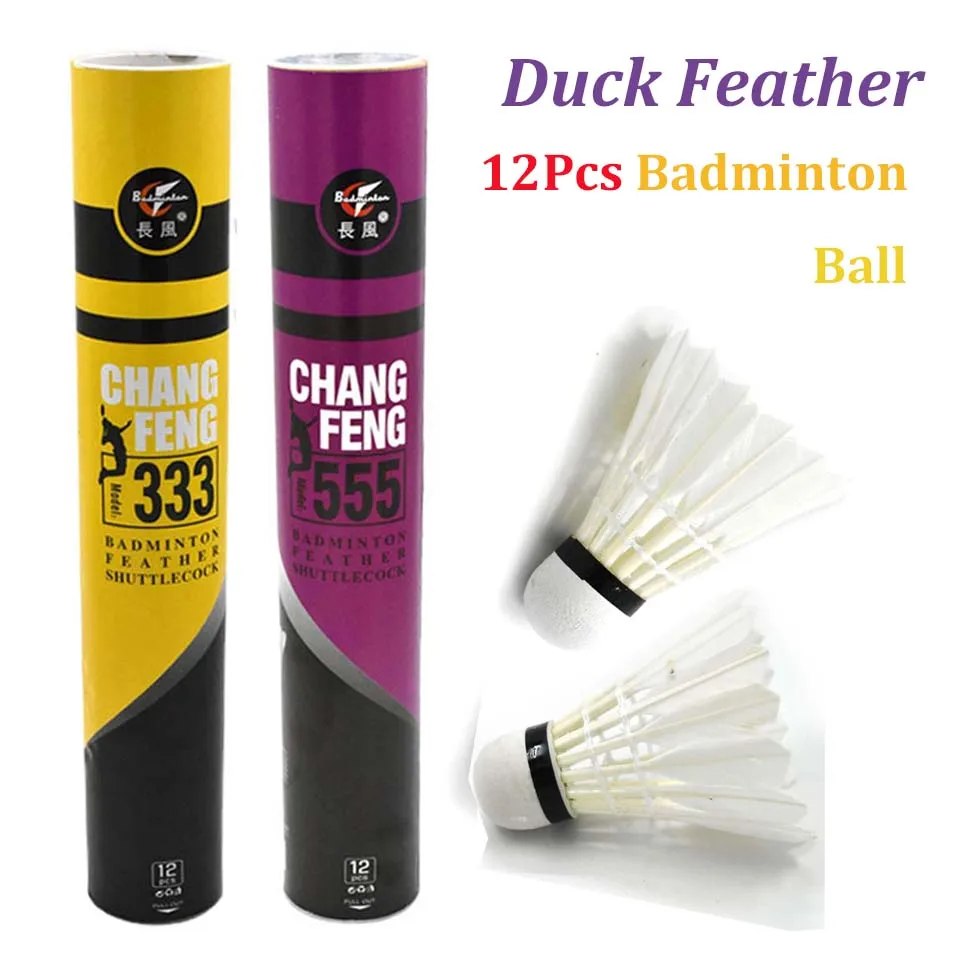12Pcs-Duck-Feather-Badminton-Ball-Shuttlecocks-With-Foam-Head-Reusable ...