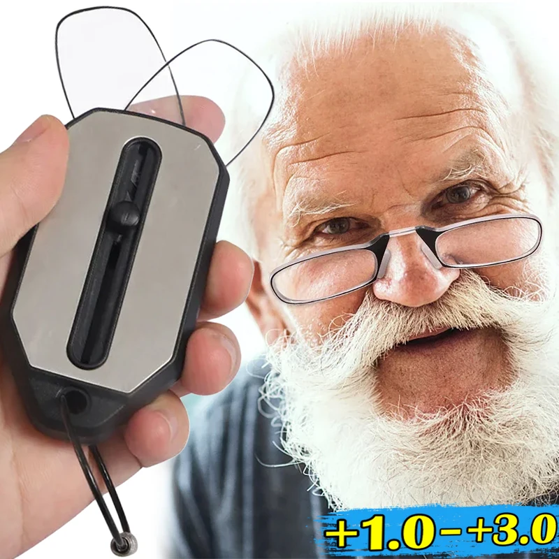Folding-Legless-Nose-Clip-Reading-Glasses-for-Elder-Men-Women-Portable ...