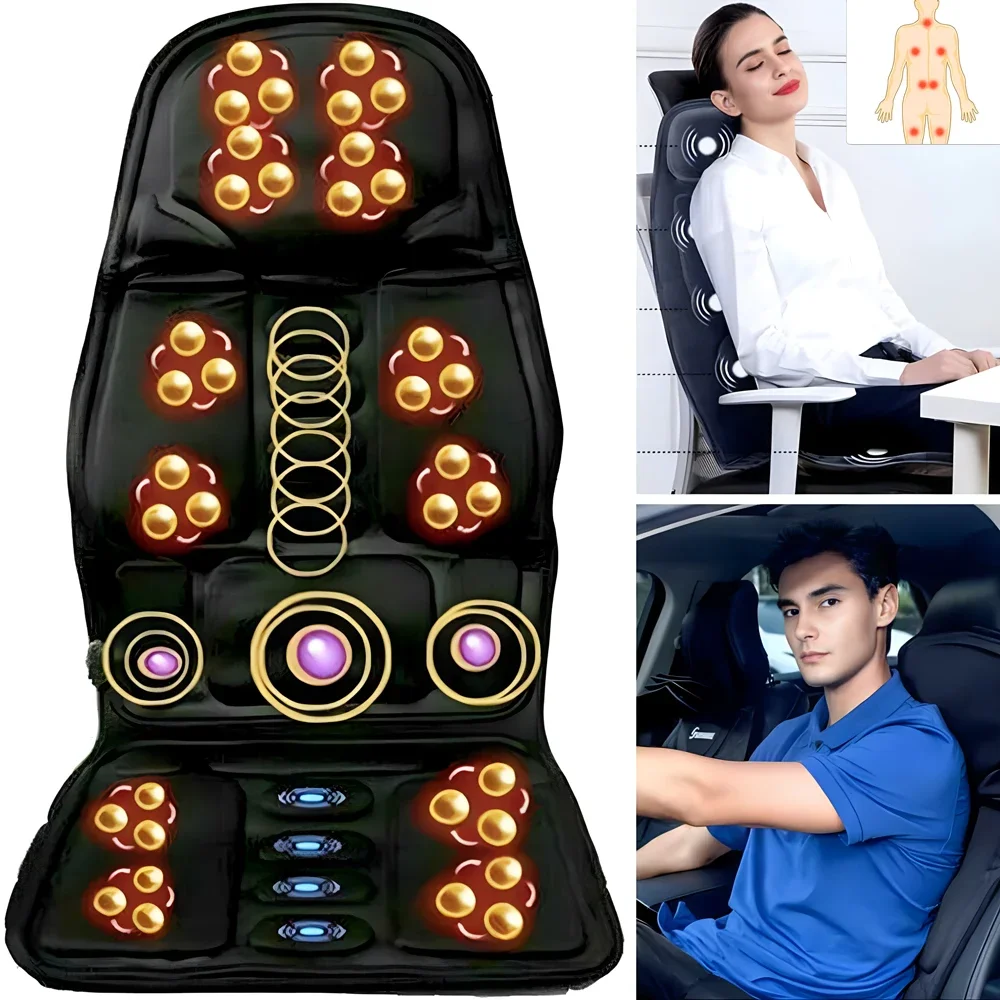Electric Portable Heating Vibrating Back Massager Chair In Cussion Car ...