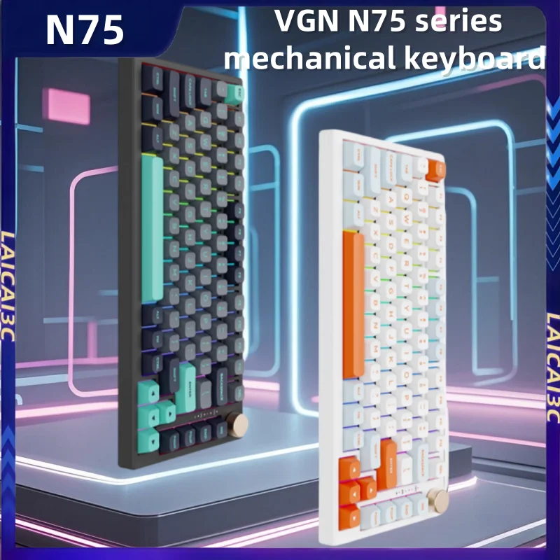 Vgn N75 Mechanical Keyboards Wired Tri-Mode 75% Arrangement Full Key ...