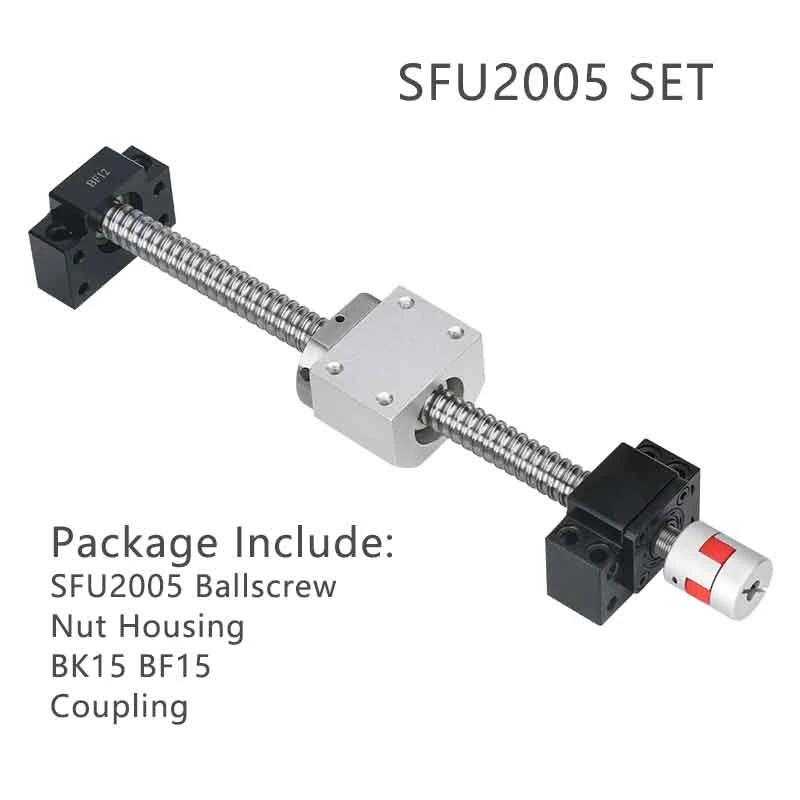 C5 볼 스크류 SFU2005 세트, 맞춤형 엔드 가공 CNC 기계 부품, 베어링 너트 하우징, BK BF 모드, 3D 프린터 ...