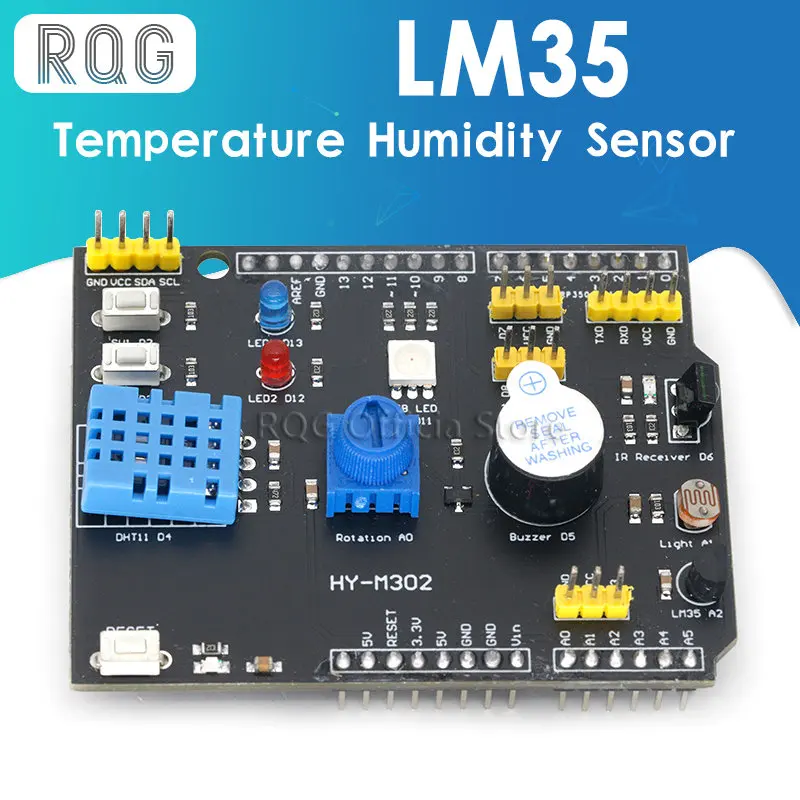 DHT11 LM35 Temperature Humidity Sensor Multifunction Expansion Board ...