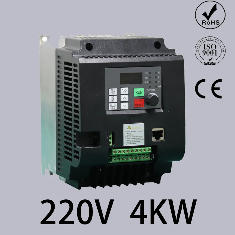 4KW 220V 16A Single Phase Input 3 Phase Output PWM Frequency Converter Drive Inverter CNC Motor ...