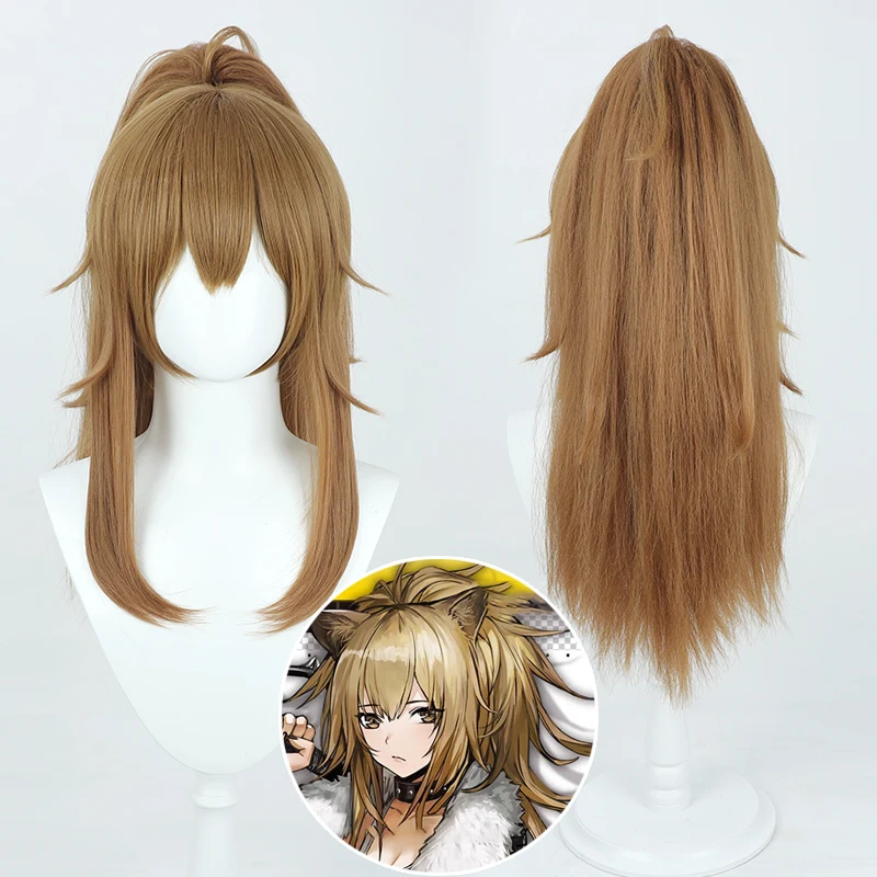 Arknights-Siege-Cosplay-Wig-60cm-Long-Brown-Ponytail-Heat-Resistant ...