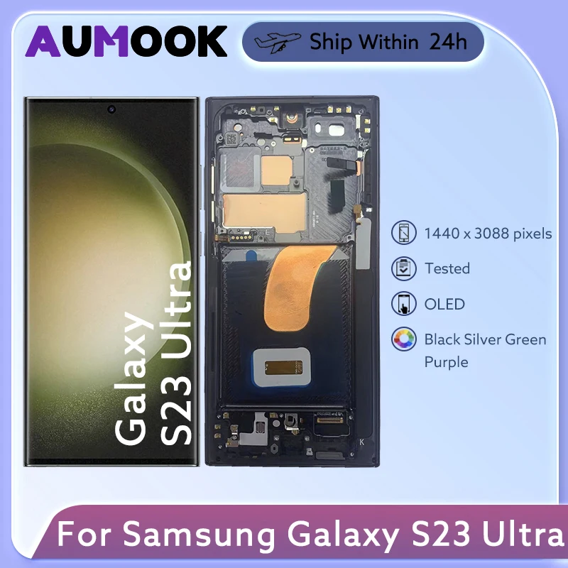 For-SAMSUNG-Galaxy-S23-Ultra-OLED-LCD-Display-Touch-Screen-SM-S918B-SM ...