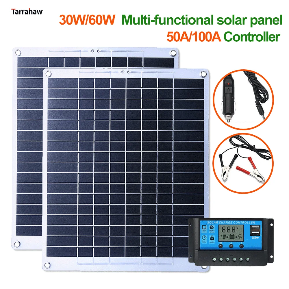 Panel-Solar-de-30W-60W-controlador-de-50A-100A-salida-USB-CC-c-lula-PV ...