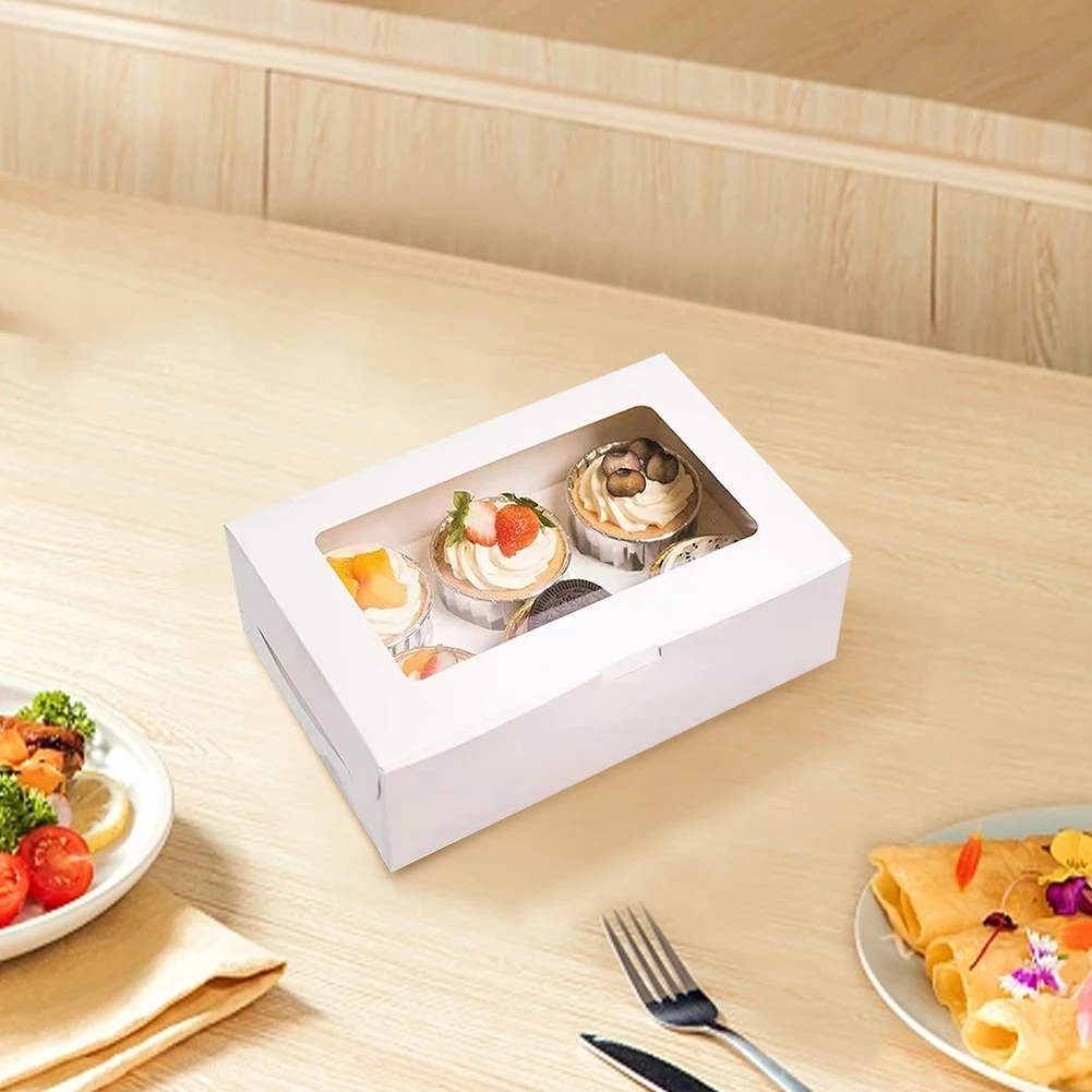 Cookie Boxes with Window and Inserts 6 Count Food Grade Treat Boxes ...