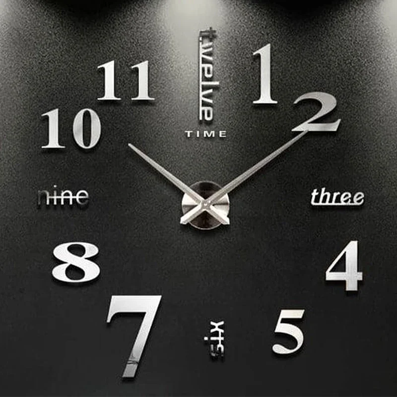 3D Wall Clocks DIY Number Acrylic Mirror Wall Stickers for Home Decor ...