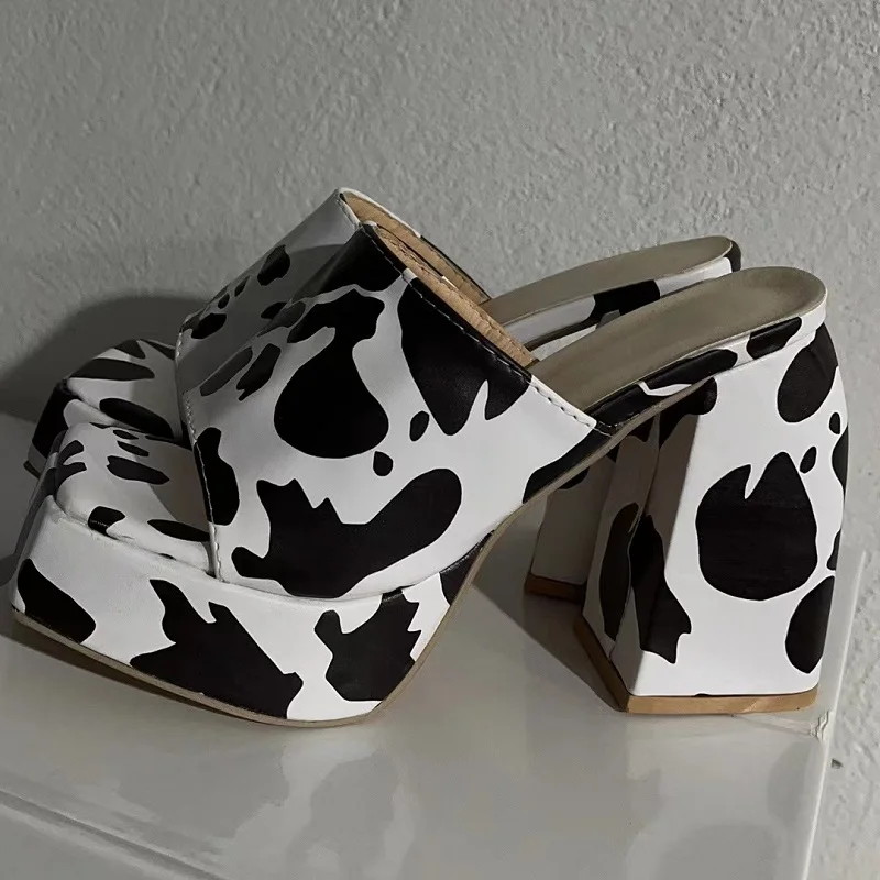 Zapatillas-con-patr-n-de-vaca-para-mujer-zapatos-de-plataforma ...