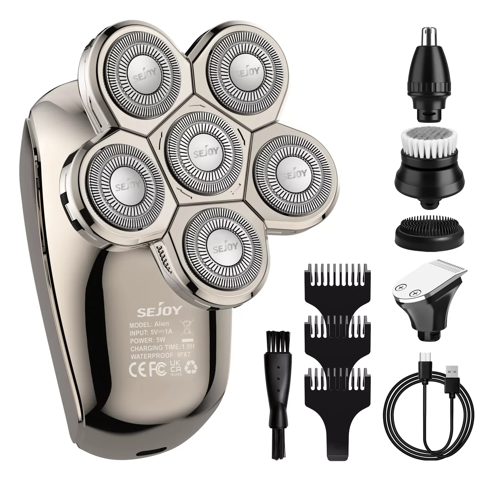 SEJOY-Electric-Shaver-Hair-Clipper-5IN1-Beard-Trimmer-Bald-Head-Shaver ...